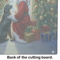 Flat-Coated Retriever and Santa Claus Glass Cutting Board 12 in x 15 in ...