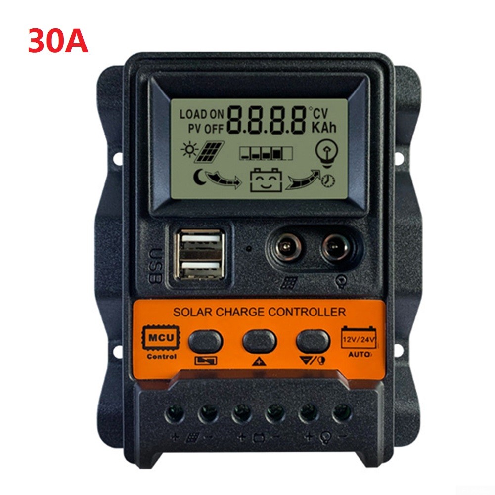 12/24V 10A/20A/30A PWM Solar Charge Controller Panel Battery Regulator ...