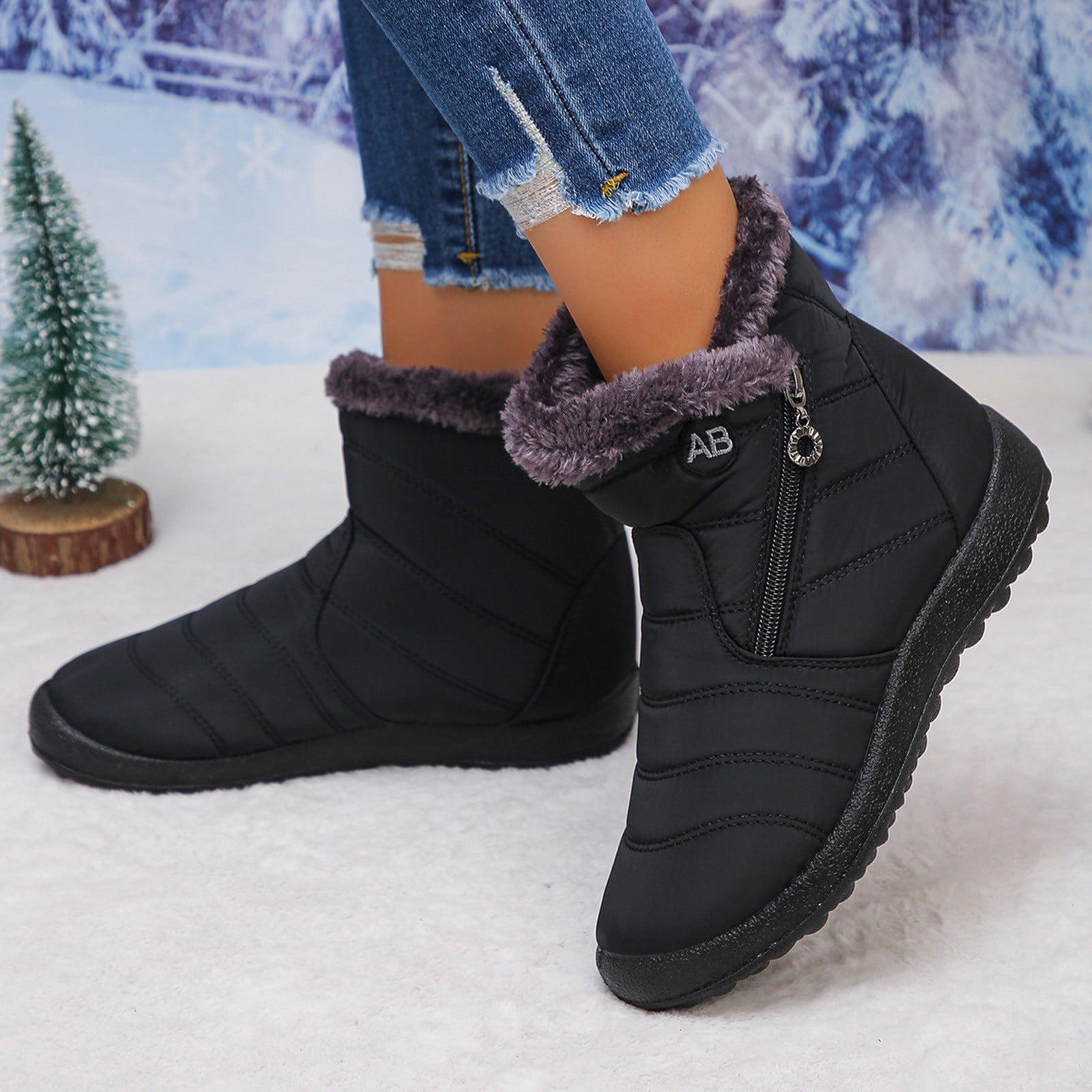 Click here for Ximin Women Anti Slip Snow Boots Winter Warm Fur L... prices