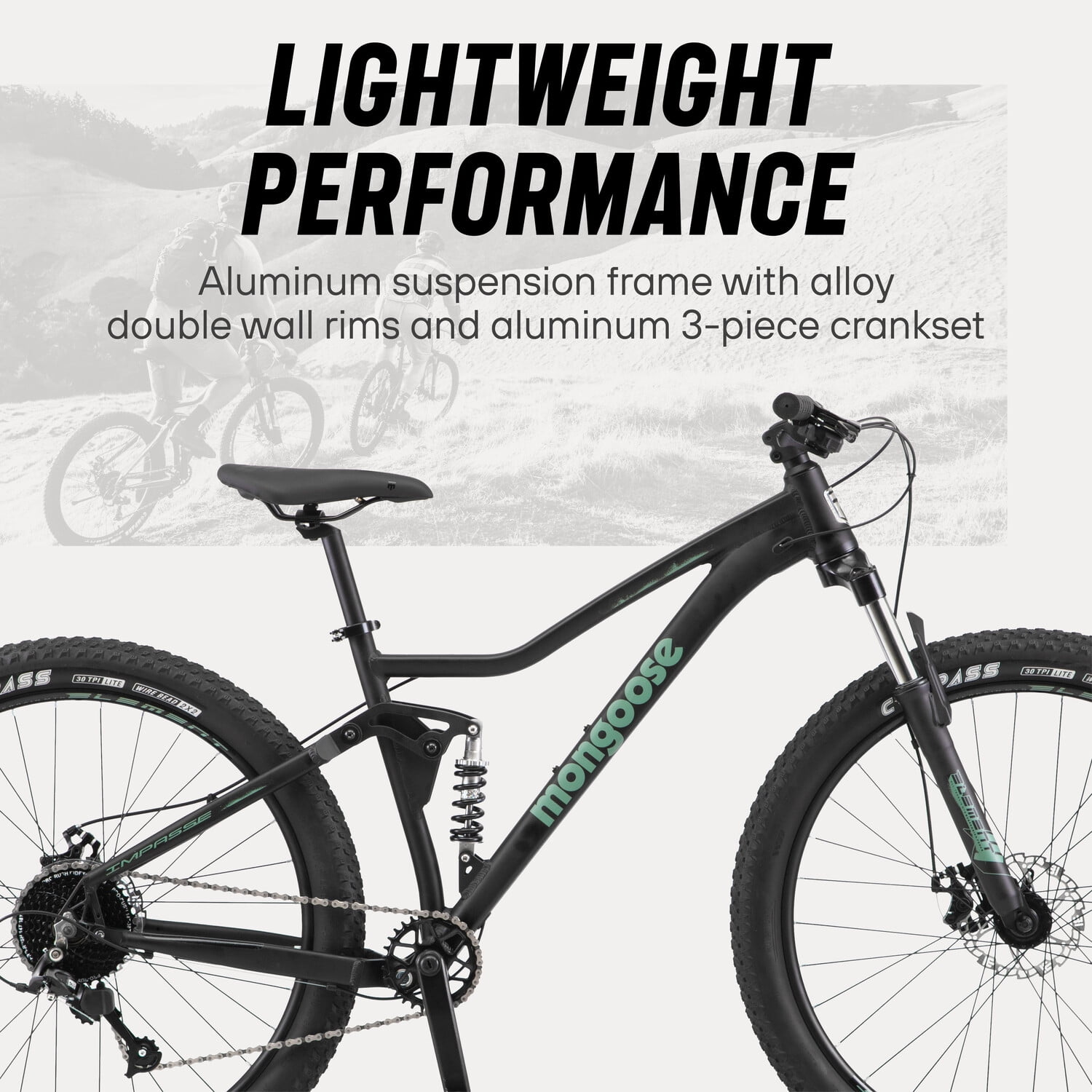 Mongoose Mongoose Impasse Dual Suspension Mountain Bike, 27.5 - Inch ...