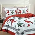 3-Piece Cozy Winter Red Cardinals Christmas Quilt Bedspread Set ...