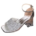 Ankle Strap Heels for Women Square Open Toe Chunky Block Heeled Sandals ...