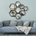 Hexagon Floating Shelves Set of 8 Honeycomb Shelves for Wall, Brown ...