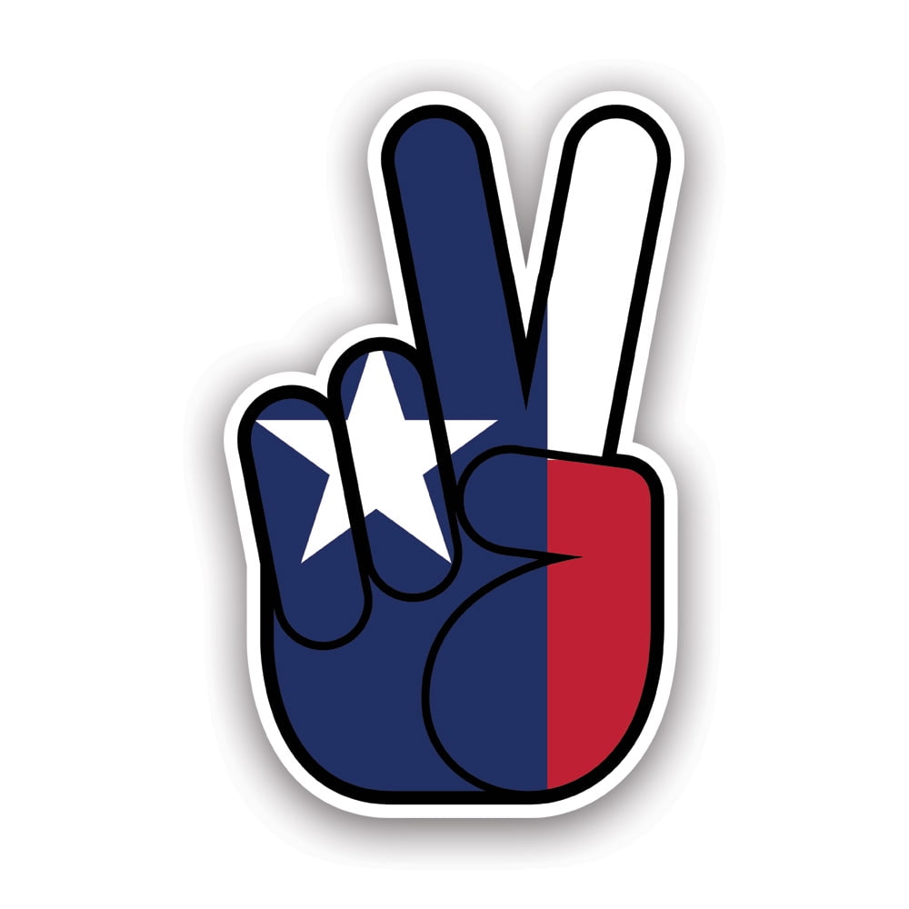 Texas State Shaped Peace Sign Sticker Decal - Self Adhesive Vinyl ...