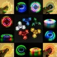 FIGROL LED Light Fidget Spinner,Rainbow Fidget Toy Light Finger Hand ...