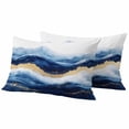 Abstract Ocean Waves Outdoor Throw Pillow Covers Set of 2, Gradient ...
