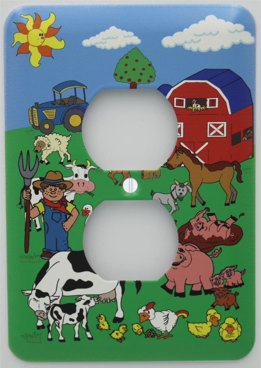 Farm Outlet Switch Plate Cover / Barn Animal Outlet Cover / Nursery ...