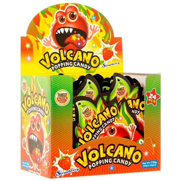Volcano Strawberry Flavor Popping Candy (2 x 1.06 oz Bags) - Walmart ...