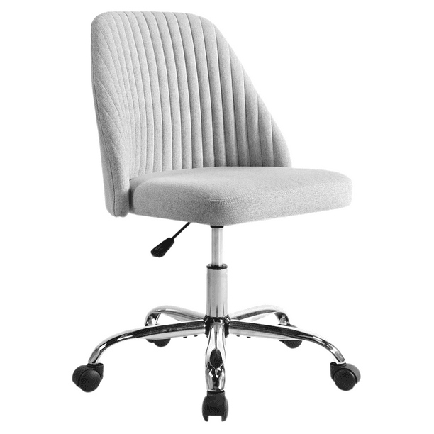 Yoyomax Home Office Chair, Mid Back Fabric Upholstered Chair Armless ...