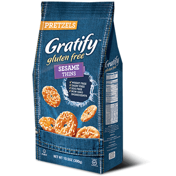 Gratify Gluten Free Sesame Pretzel Thins, 10.5 Oz. - Walmart.com