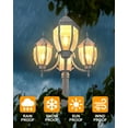 ZJQYDS Lamp Post Outdoor Lighting, 3-Head White Hard Wired Pole Light ...