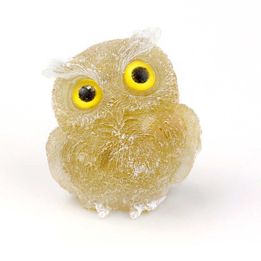 Crystal Epoxy Owl Desktop Ornament Animal Sculpture Miniature Crystal ...