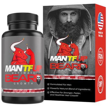 Beard Growth Supplementary Products and Hair Growth Pills with Biotin ...
