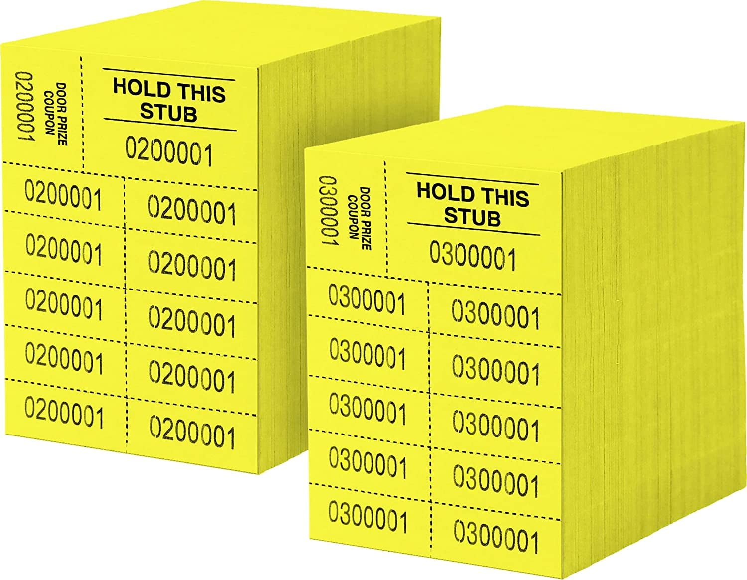 Auction Tickets - 1000 Sheets - 10 Numbers per Sheet (Yellow) - Walmart.com
