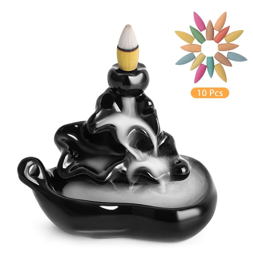 Ceramic Waterfall Incense Holder for Cone Stick - Walmart.com