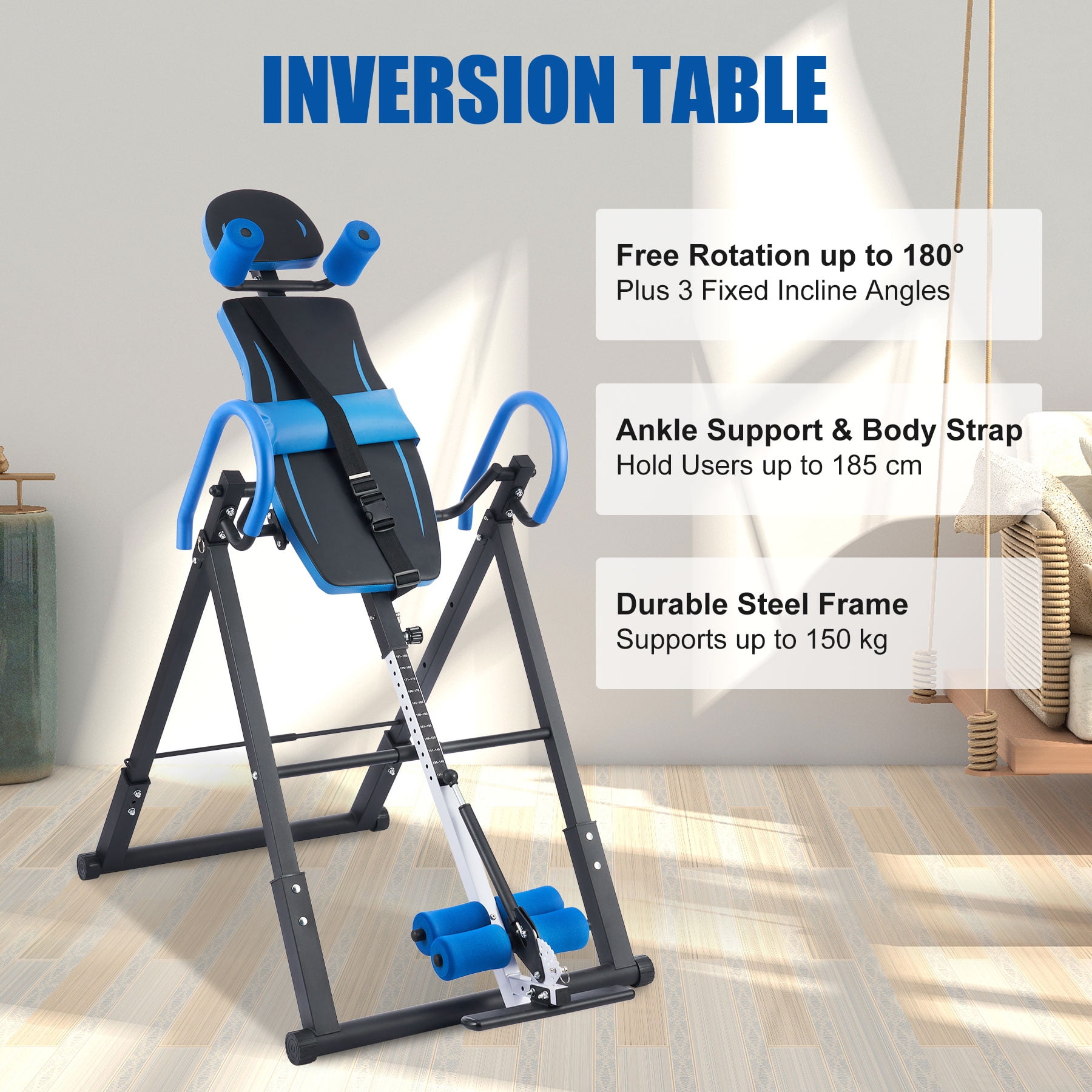 Viribus Foldable Inversion Equipment Table for Home Exercise and Pain ...