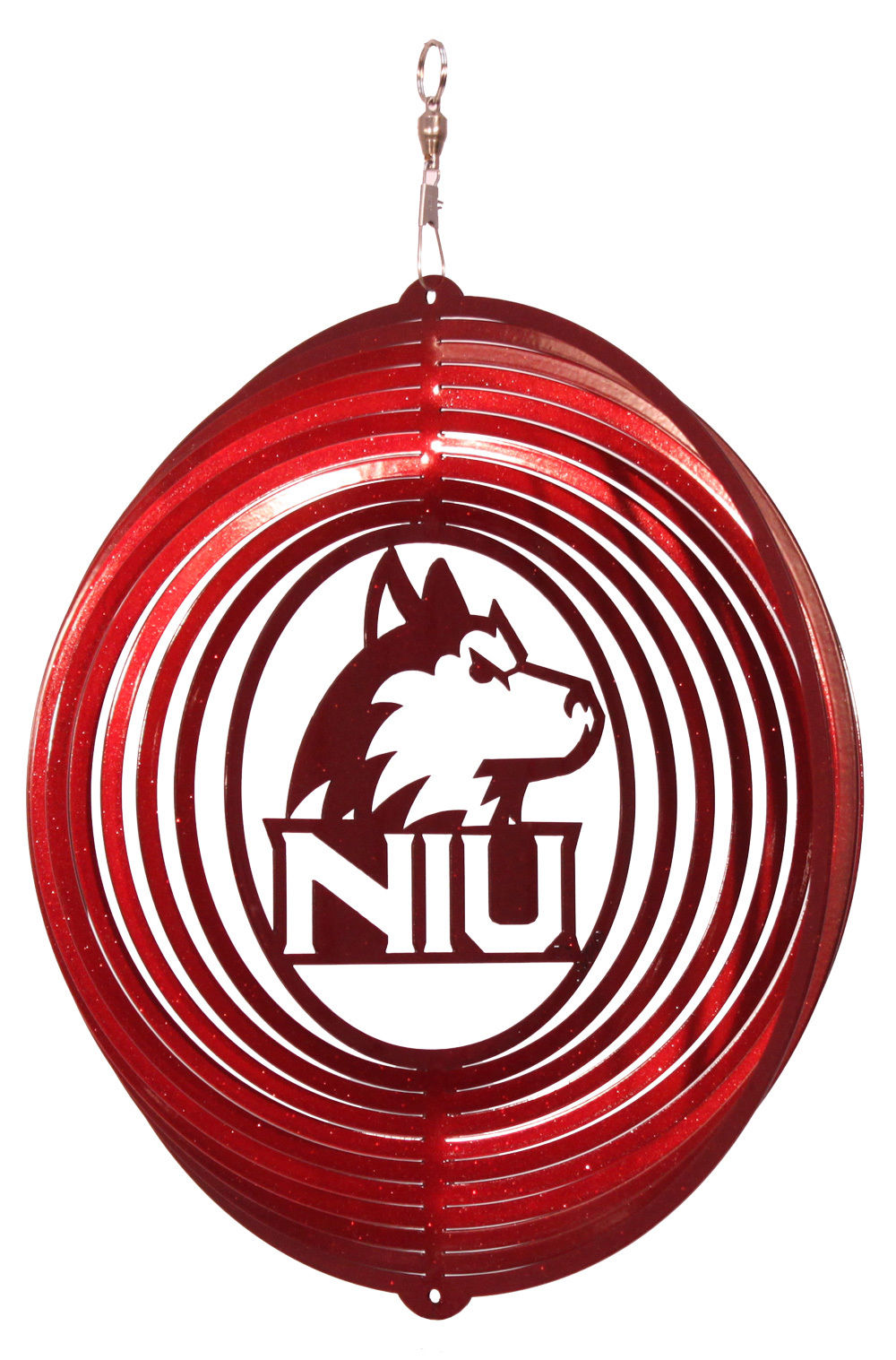 SWEN Products NORTHERN ILLINOIS HUSKIES Circle Swirly Metal Wind ...