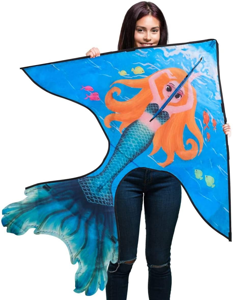 100PCS GEX Mermaid Kite for Kids Children Easy to Fly Kids Kites Beach ...