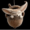AuroraX Sleeping Fennec Fox Fennec Fox Hanging Compact 8cm Hand Painted ...