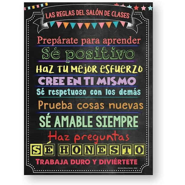 Spanish Classroom Decorations- Classroom Rules Poster Laminated ...