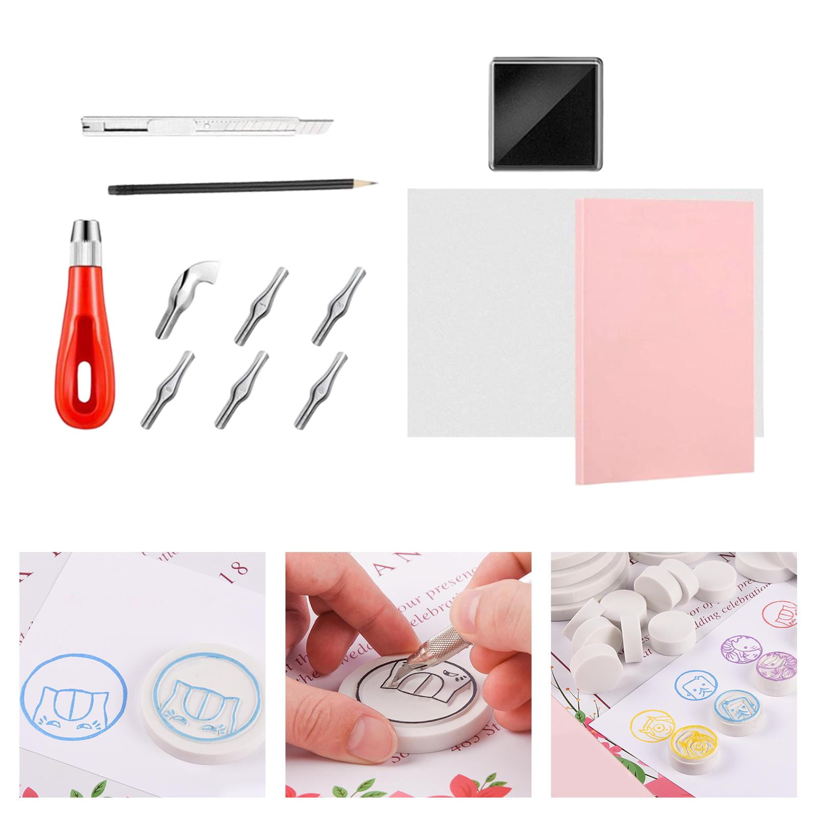 Rubber Stamp Making with Stamp Block, Rubber Roller,Rubber Carving ...