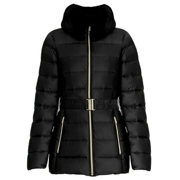 Michael Michael Kors Women's Chocolate Brown 3/4 Down Puffer Coat with Hood (S) - Walmart.com