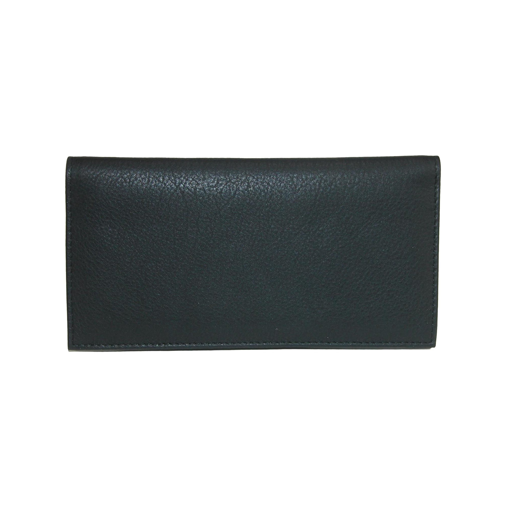 Click here for Ctm Leather Solid Color Checkbook Cover Wallet prices