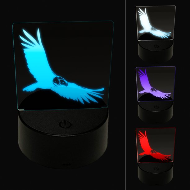 California Condor Vulture Bird Flying LED Night Light Sign 3D Illusion ...