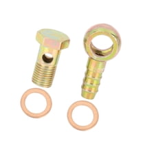 2 Set Universal Auto Banjo Bolt Brake Line Fitting Adapter Kit M10 x 1. ...
