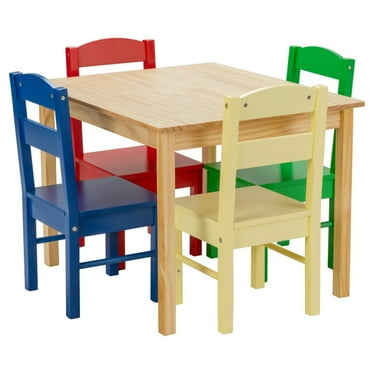 Buzz & Bloom Kids 4-Piece Wood Table Set - Walmart.com