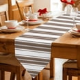 Brown Striped Table Runner Linen Burlap Table Runner 48 Inches Long ...