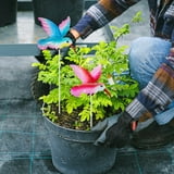 4pcs Iron Hummingbird Stakes Garden Outdoor Lawn Hummingbird Stakes ...