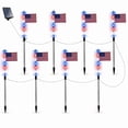 8 Pack Solar American Flags Lights Outdoor,Solar Flag,4th of July ...