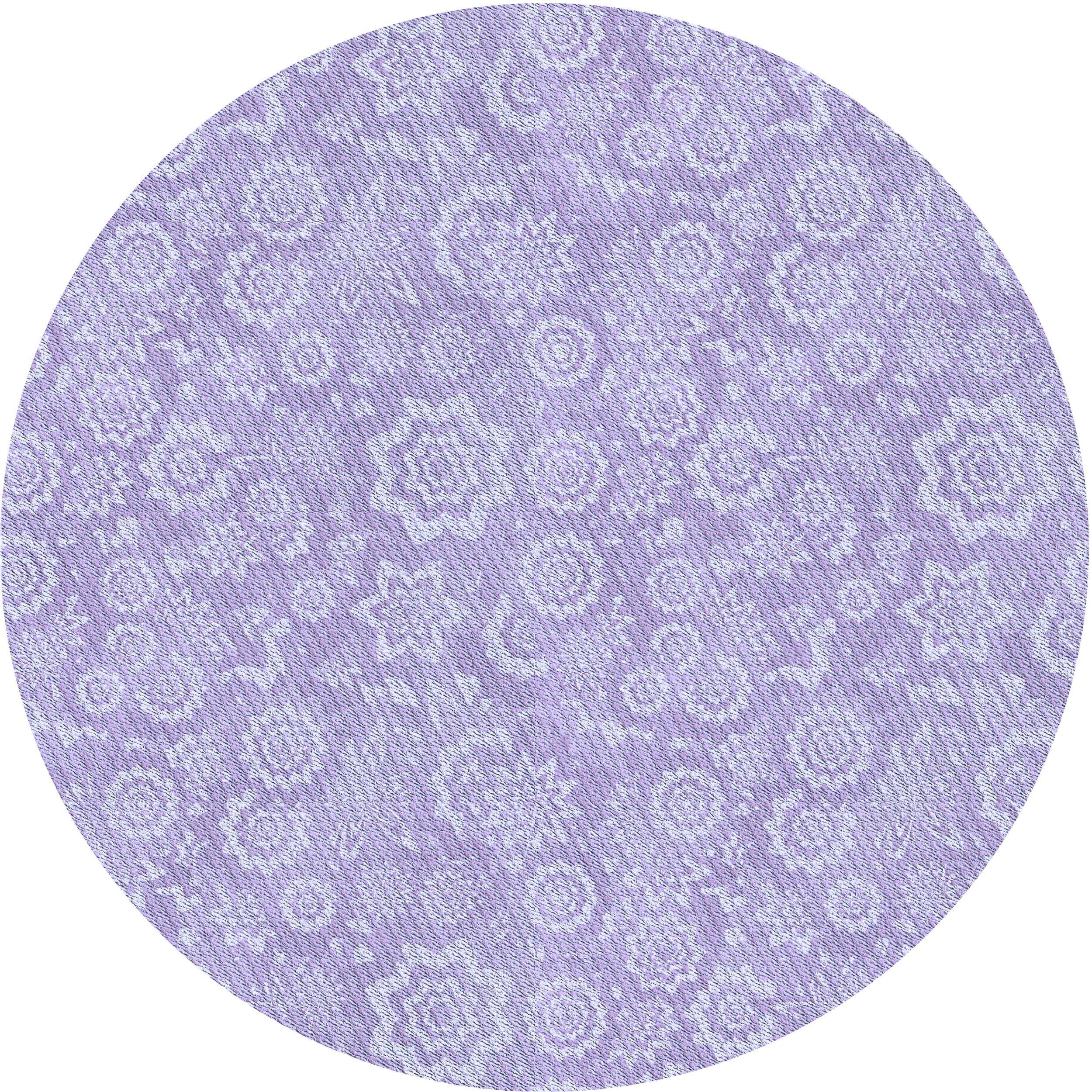 Ahgly Company Machine Washable Indoor Round Transitional Purple Mimosa ...
