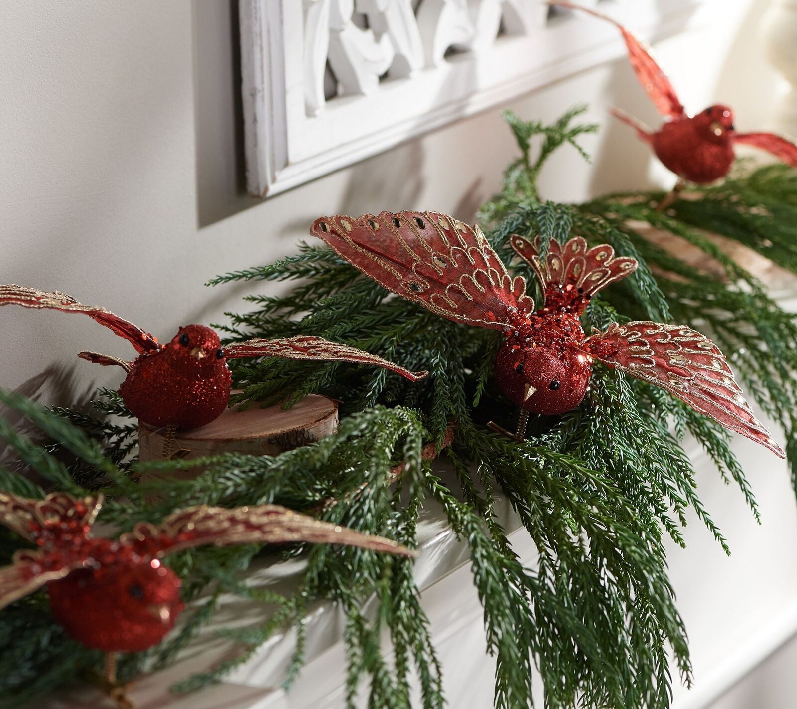 Set of 4 Beaded and Jeweled Bird Clips by Valerie in Red - Walmart.com