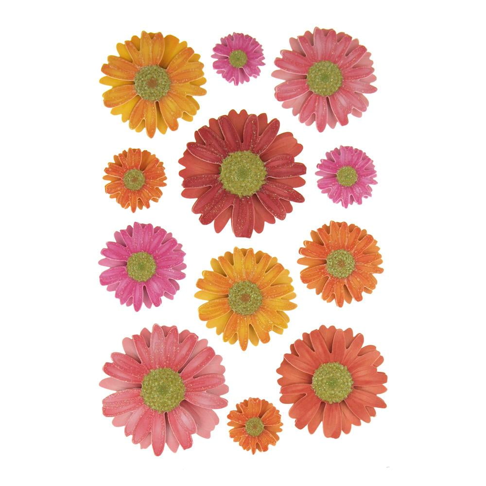 Self Adhesive Glitter Mums 3D Handcrafted Stickers, 12-Count - Walmart.com