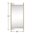73"x35" Wood Full Length Mirror Ladder Rectangle Floor Mirror, Natural ...