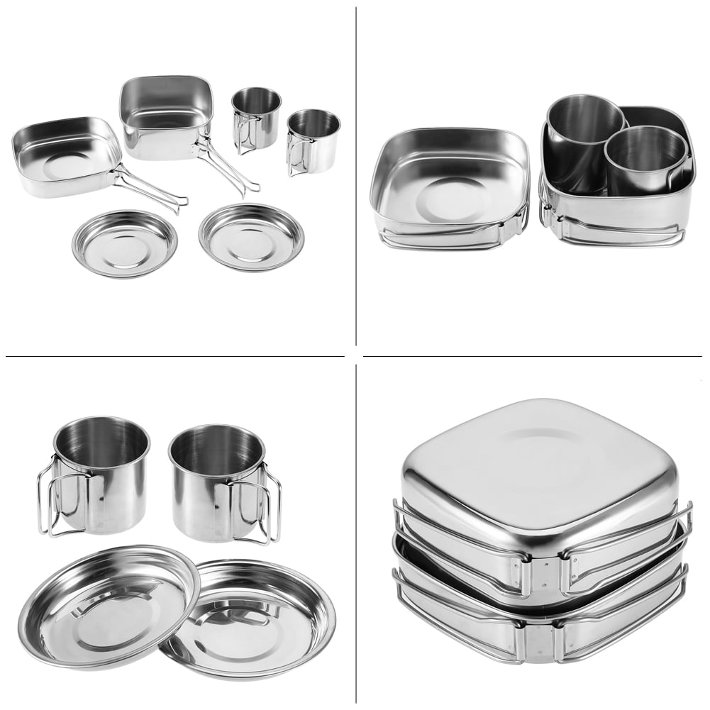 Cergrey Outdoor Camping Pot, Outdoor Camping Pan,6Pcs Portable ...