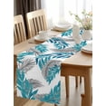 Burlap Table Runner 90 Inches Long, Country Watercolor Leaf Non-Slip ...