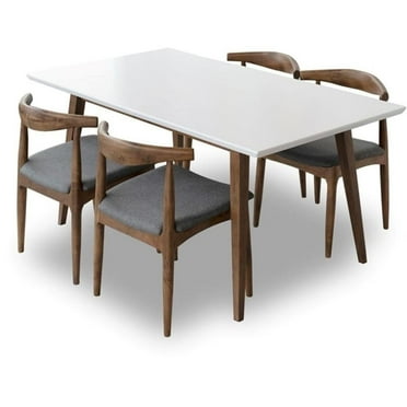 Eris Modern Solid Wood Walnut Dining Room & Kitchen Table and Chairs ...