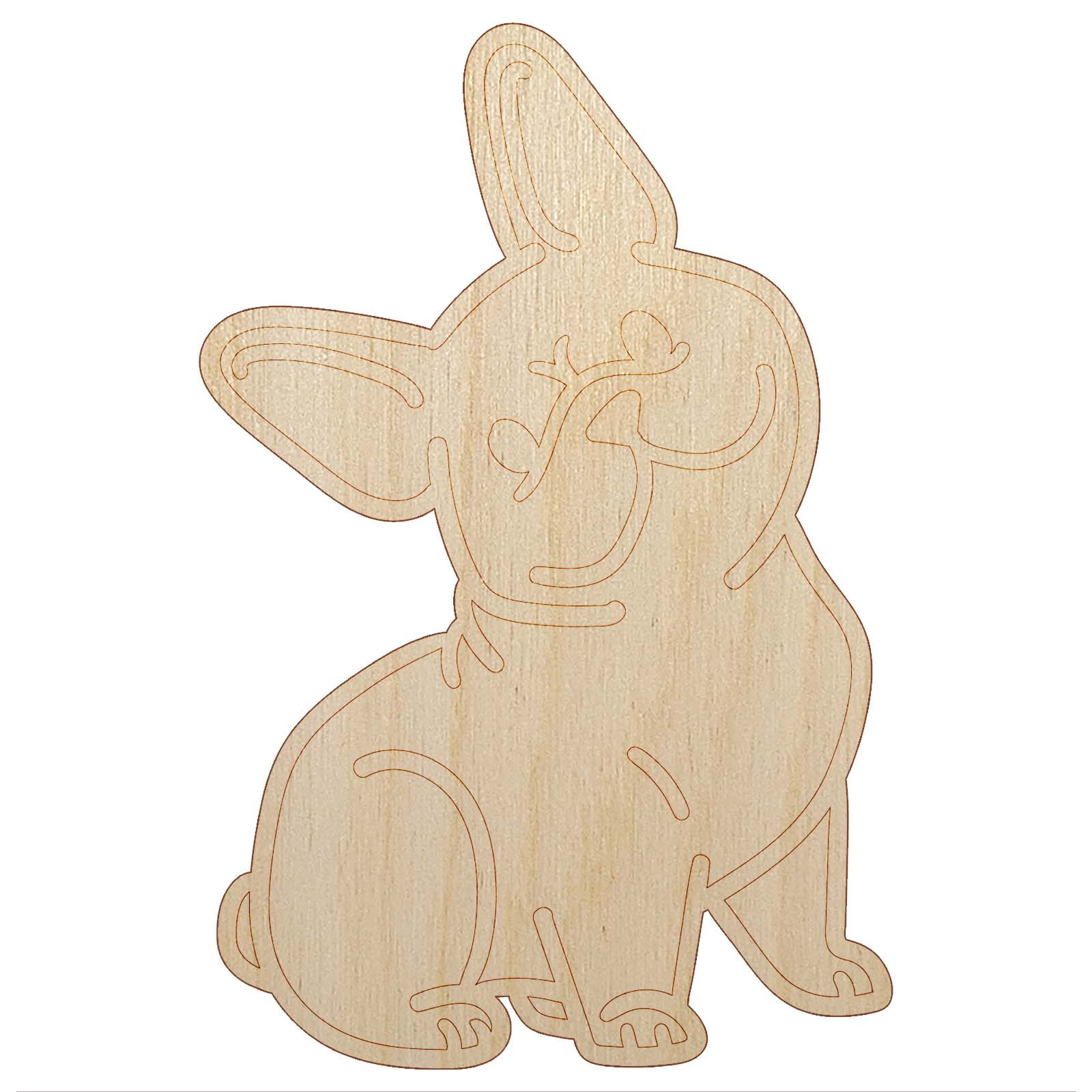 Frenchie Sitting Tilting Head French Bulldog Dog Wood Shape Unfinished ...