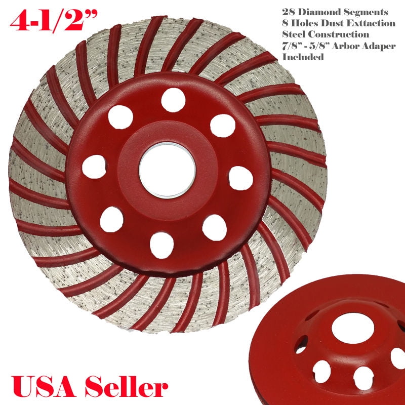 MTP ®4.5" Diamond Grinding CUP Wheel Disc Grinder Concrete 28 Segment 7 ...