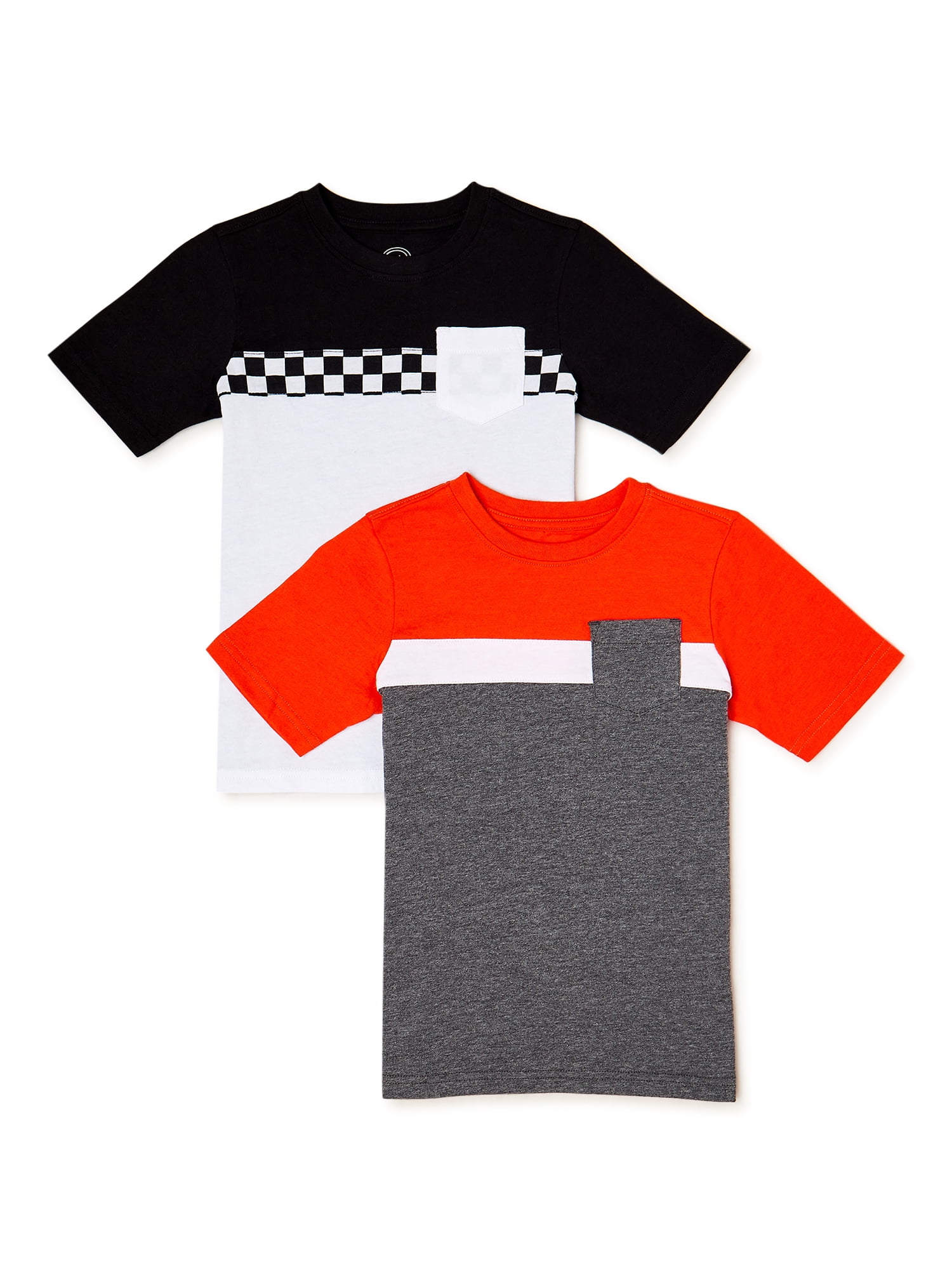 Wonder Nation Boys Colorblock Tees, 2-Pack, Sizes 4-18 & Husky ...