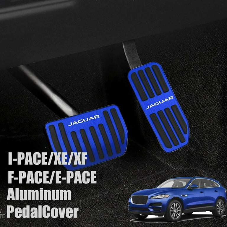 Aluminium Alloy Gas Accelerator Pedal Covers Anti Slip No Drilling Brake Foot Pedal Pads Kit Accessories 2 pieces set silver for Jaguar F PACE 2017