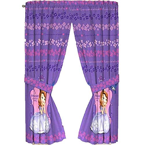 Disney Junior Sofia the First Princess Drapes Panels Curtains, Set of 2 ...