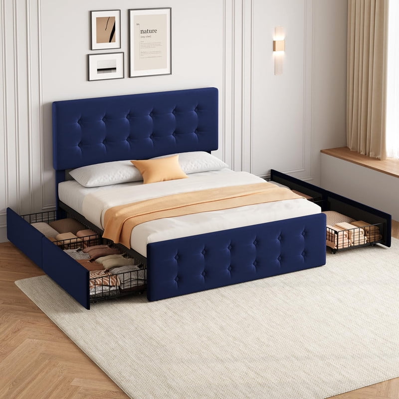 Click here for Tropow Queen Size Bed Frame With 4 Storage Drawers... prices