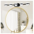 35 Inch Bathroom Vanity Light, 5 Bulb LED Wall Sconce, Modern Black ...