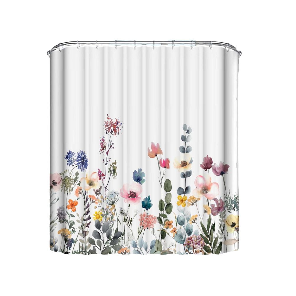 KYAIGUO 70.9x70.9inch Floral Shower Curtain Flower Bath Curtain Pretty ...