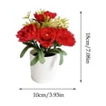 5PC Outdoor decorations for yard Artificial Peony Bonsai Potted Plants ...