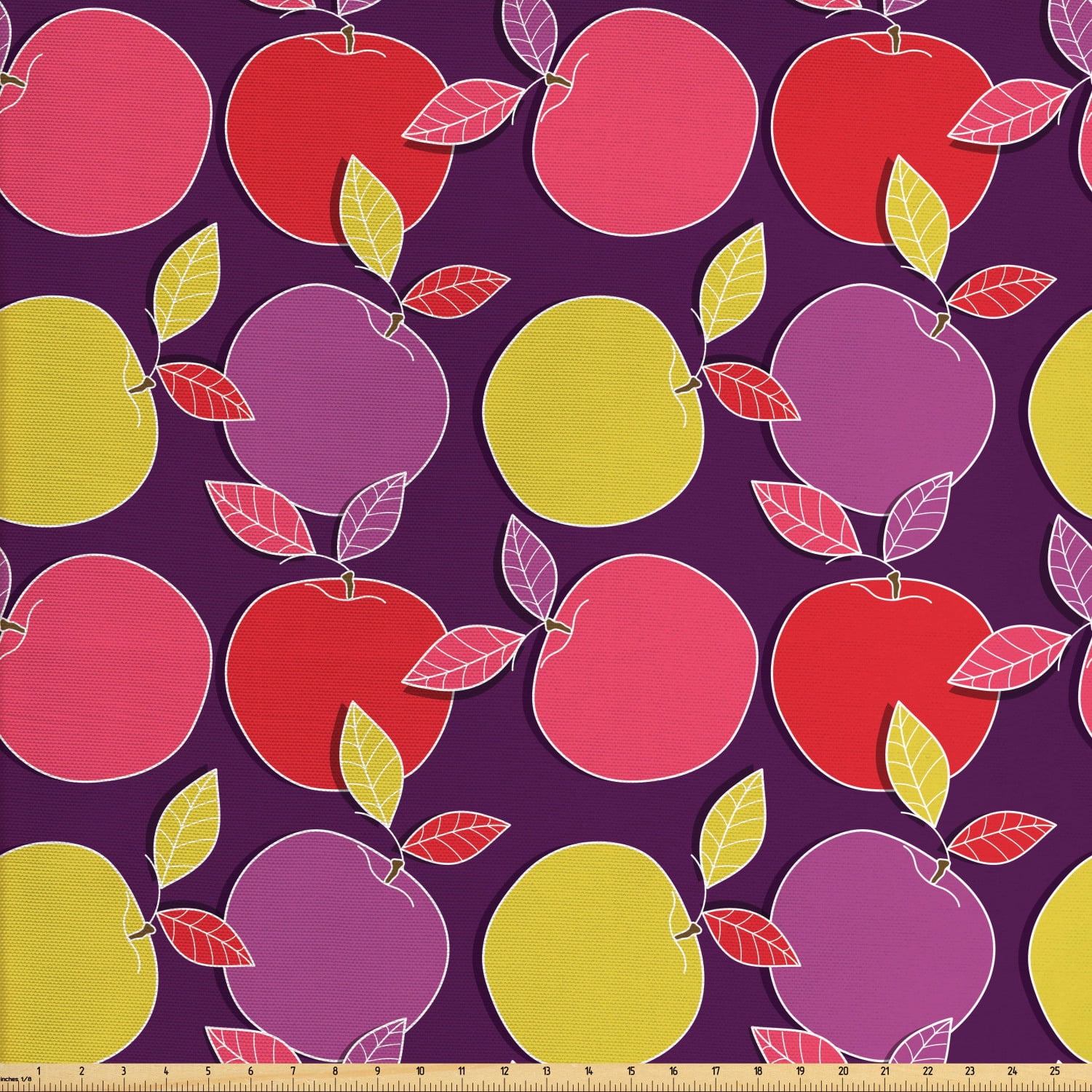 Fruits Fabric by the Yard, Natural Leafy Colorful Fresh and Healthy ...